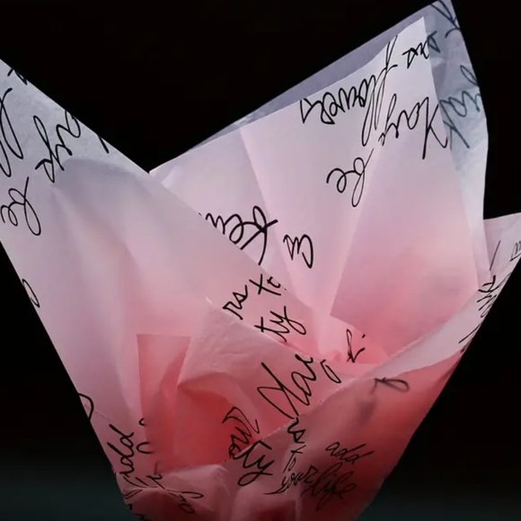 Office | 214 Black Writing Pink Tissue Wrap Paper 5 Sheets | Poshmark